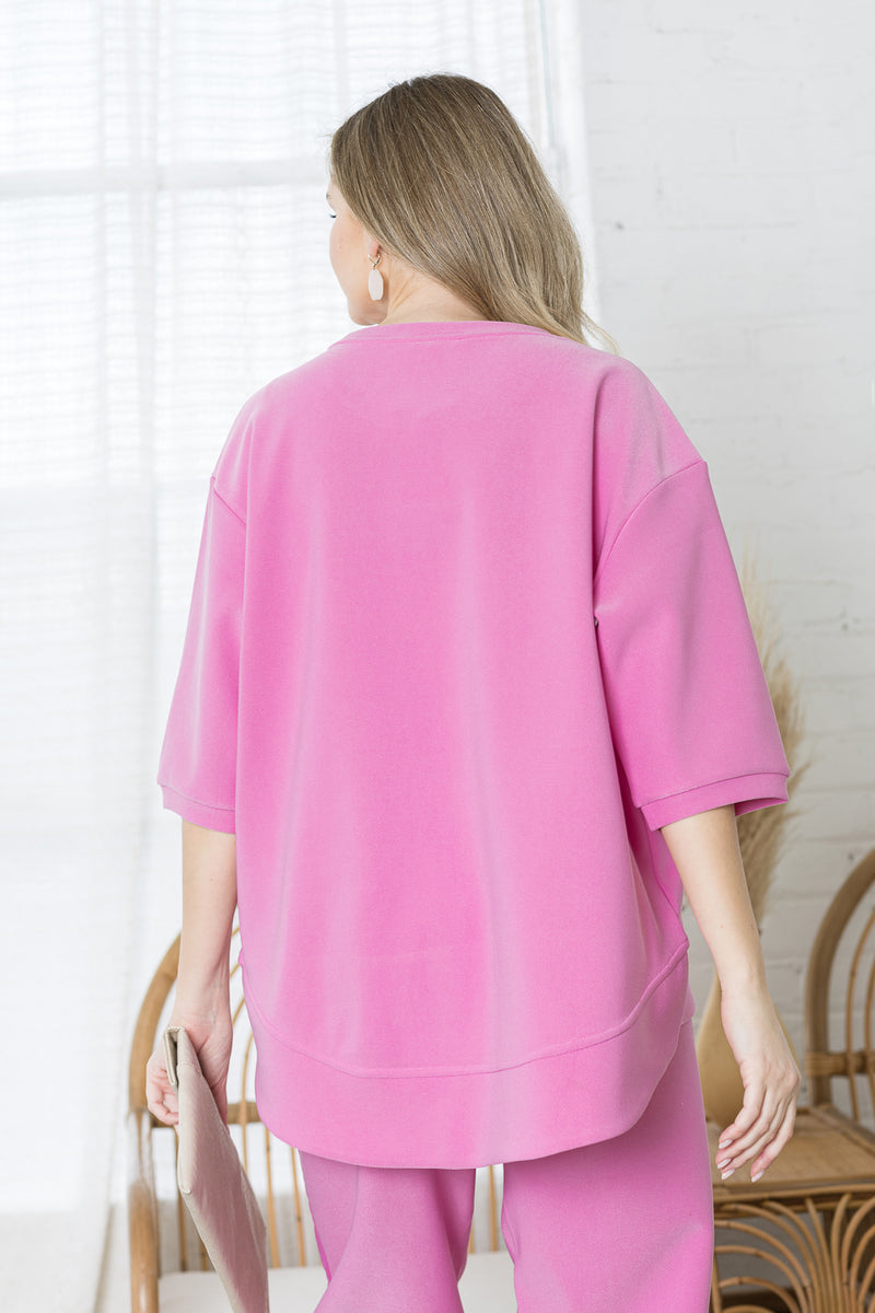 Karen Knit Crepe Top with Front Pocket – Joh Apparel