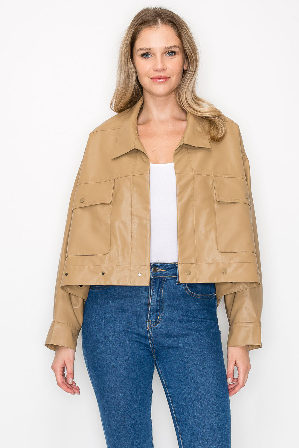 Jessica Pleather Jacket Versatile 2-ways – Joh Apparel