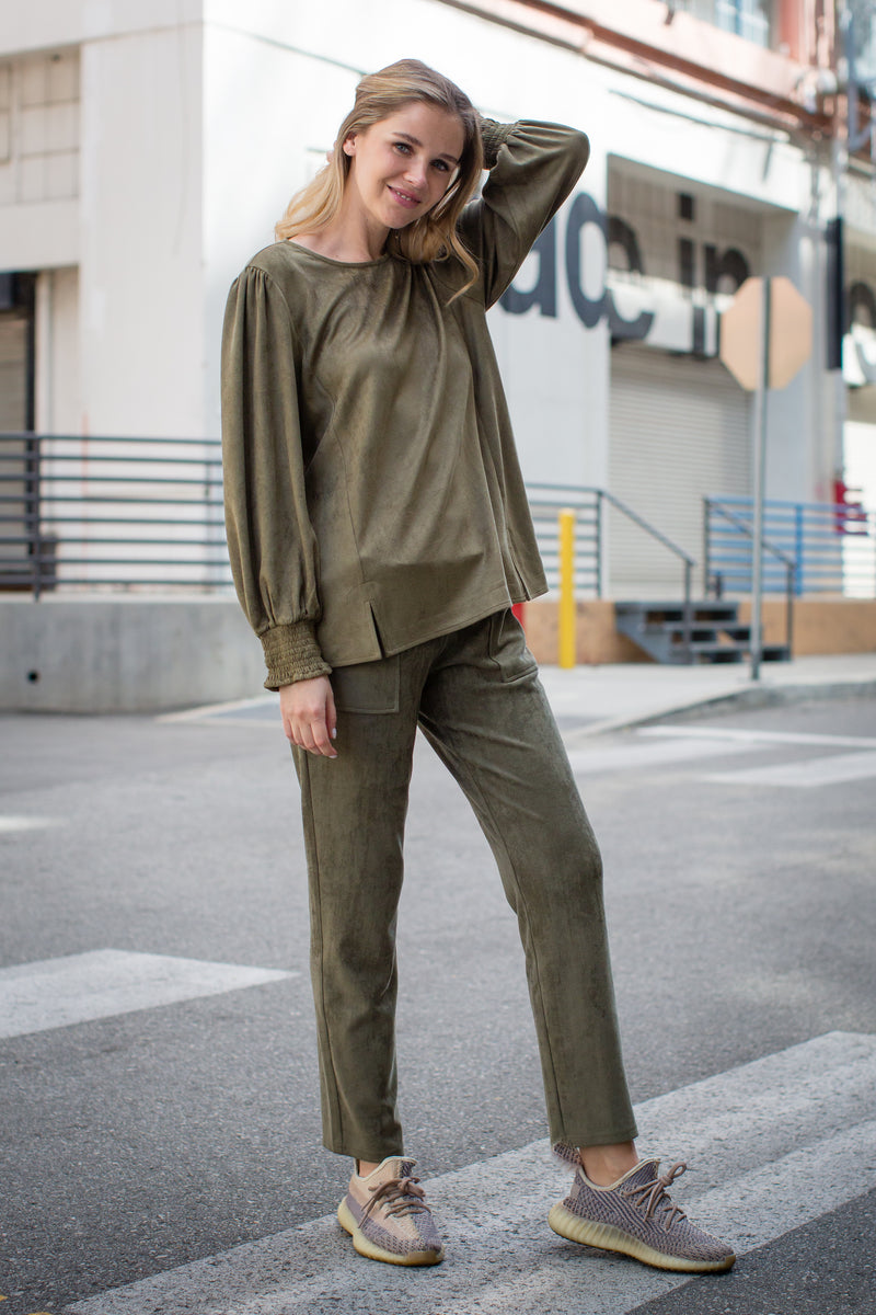 Alora Stretch Suede Top – Joh Apparel